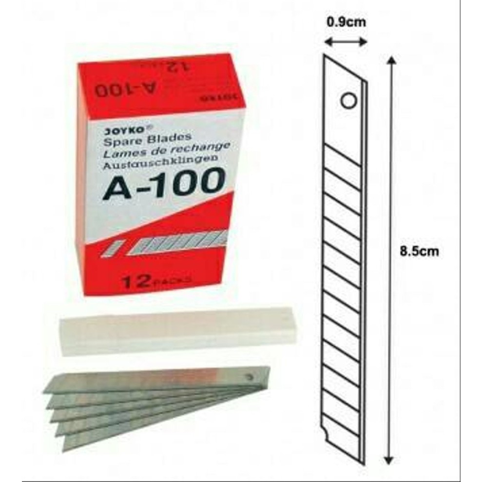 Jual GROSIR ISI CUTTER JOYKO A 100 REFILL Cutter KECIL Super Tajam ...