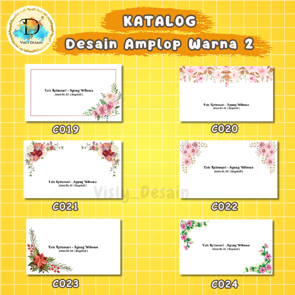 Jual Visly Desain - Amplop Desain Sedang KODE C001-C048 Ukuran 9 x 15,2 cm Amplop Kondangan ...