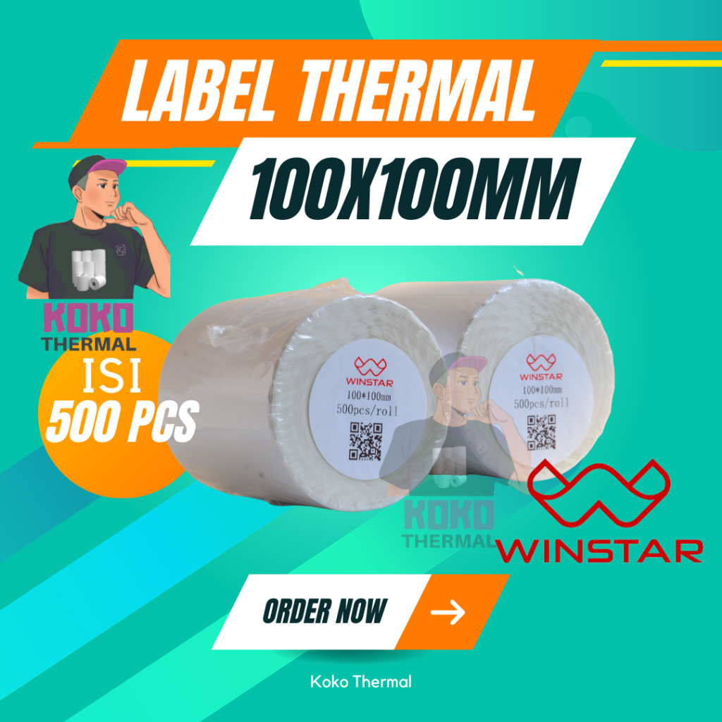 Jual Label Stiker Thermal 100 x 100mm 500pcs GOLDWIN_100X100_R0LL_500 ...