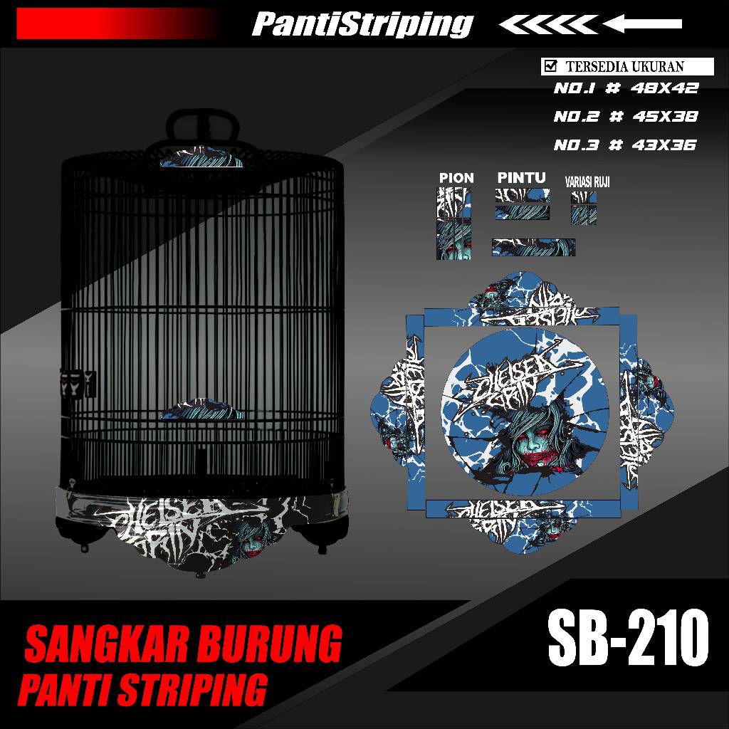 Jual Sticker [ Bisa COD ] Sangkar Murai Desain CHELSEA GRIN Decal Tebok ...