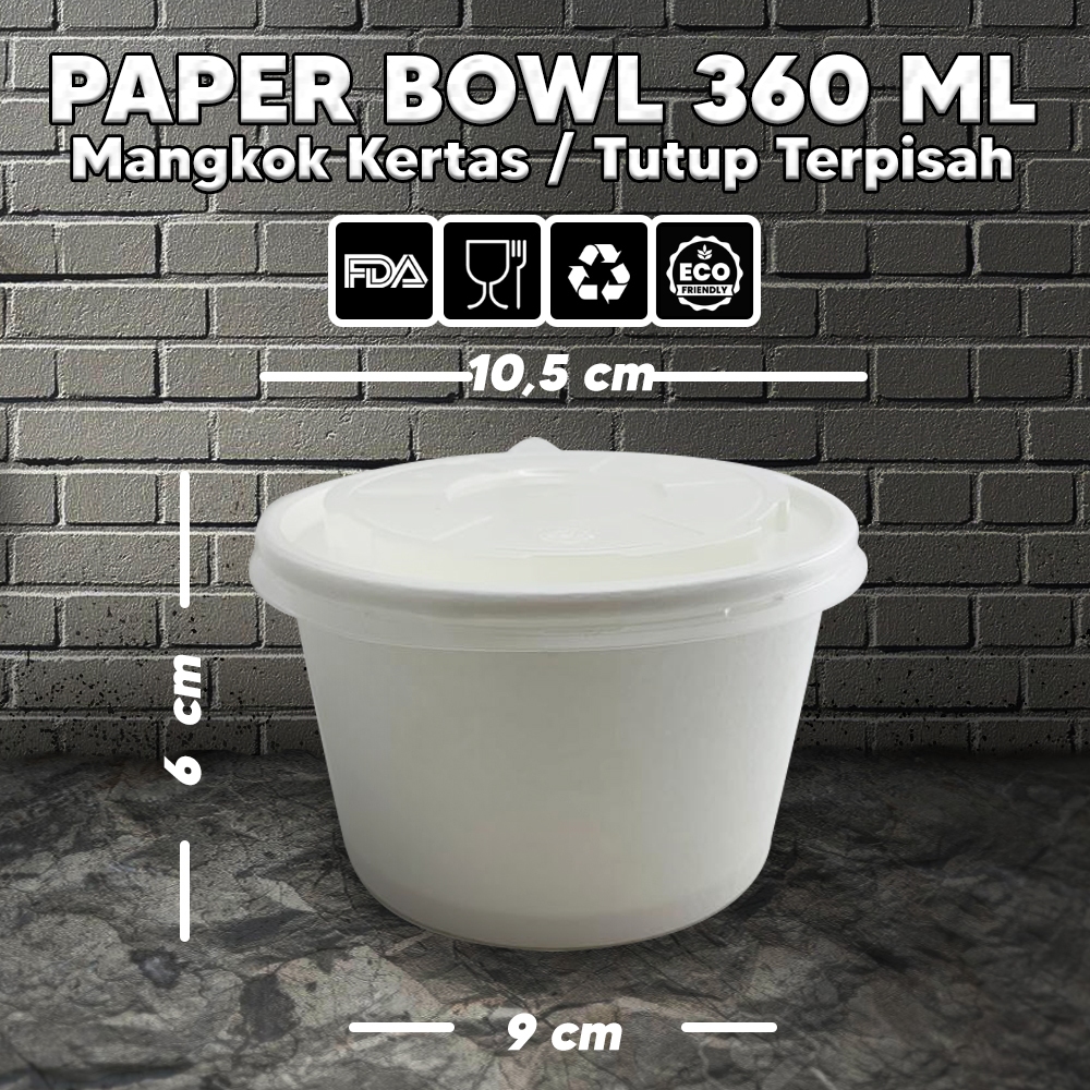 Jual PAPER BOWL - MANGKOK KERTAS SEMUA UKURAN DENGAN TUTUP - PAPER RICE ...