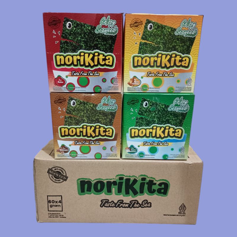 Jual Norikita Snack Rumput Laut All Varian Rasa 4gr [12 sachet/box ...