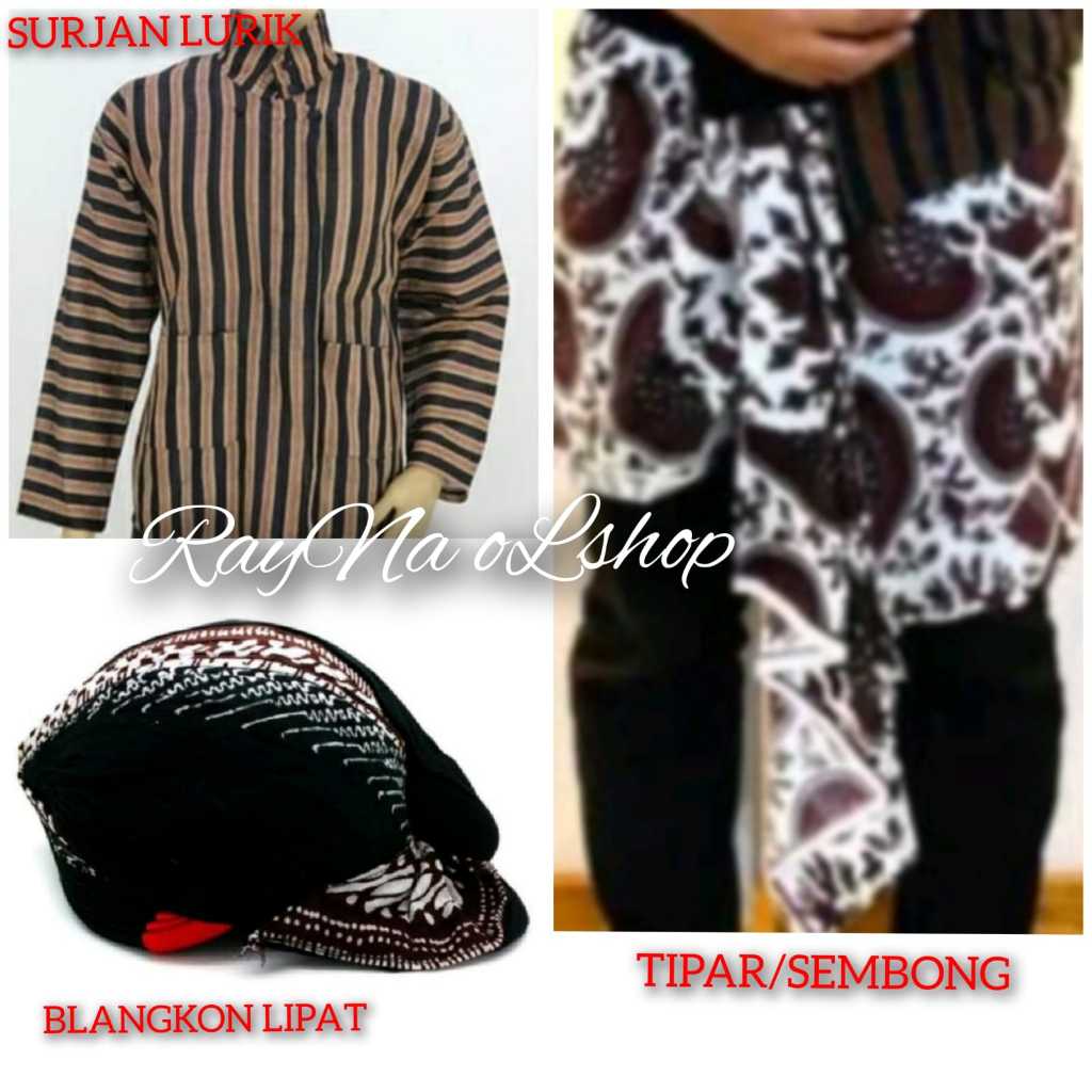 Jual 1 SETELAN BAJU SURJAN LURIK ABU + BLANGKON LIPAY +SEMBONG/TAPIH, PAKAIAN TENUN MODERN ...