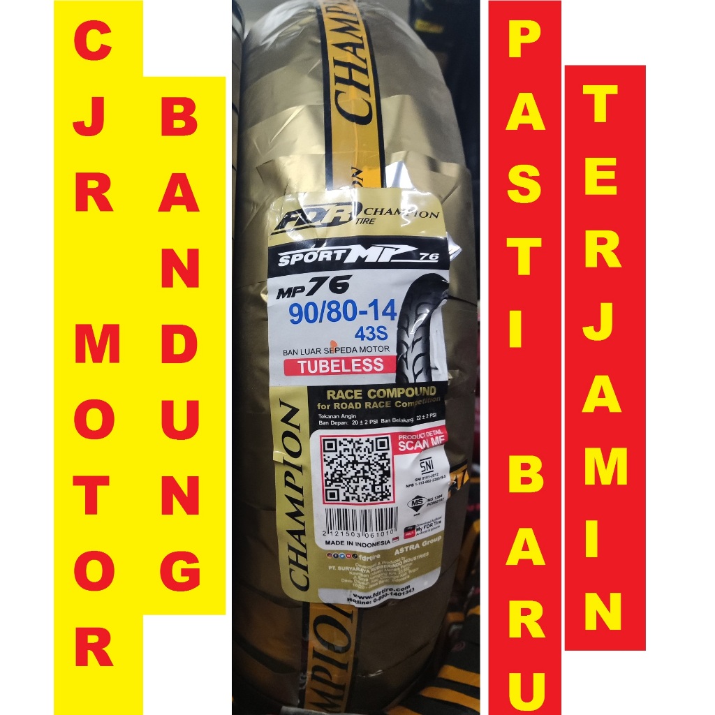 Jual FDR Sport MP76 90/80 Ring 14 Ban Motor Balap Racing soft compound ...
