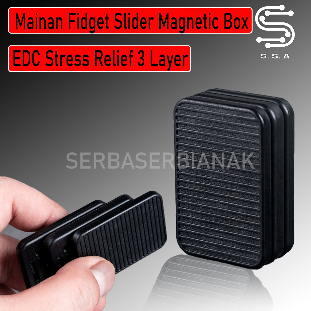 Jual Mainan Fidget Slider Magnetic Box EDC Stress Relief 3 Layer ...