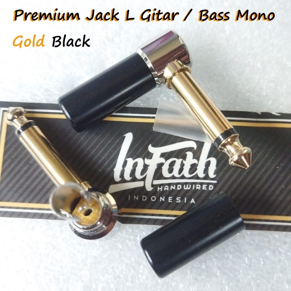 Jual InFath - Premium Jack Gold Black L gitar bass mic Unbalance ...