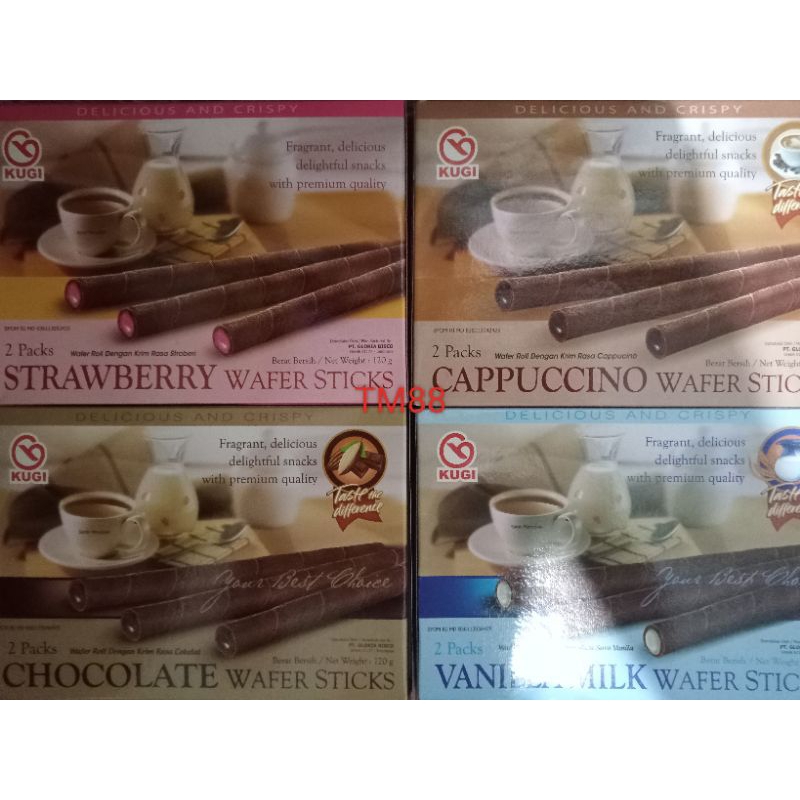 Jual WAFER ROLL DENGAN KRIM RASA COKELAT KUGI/KUGI CHOCOLATE WAFER STICK | Shopee Indonesia