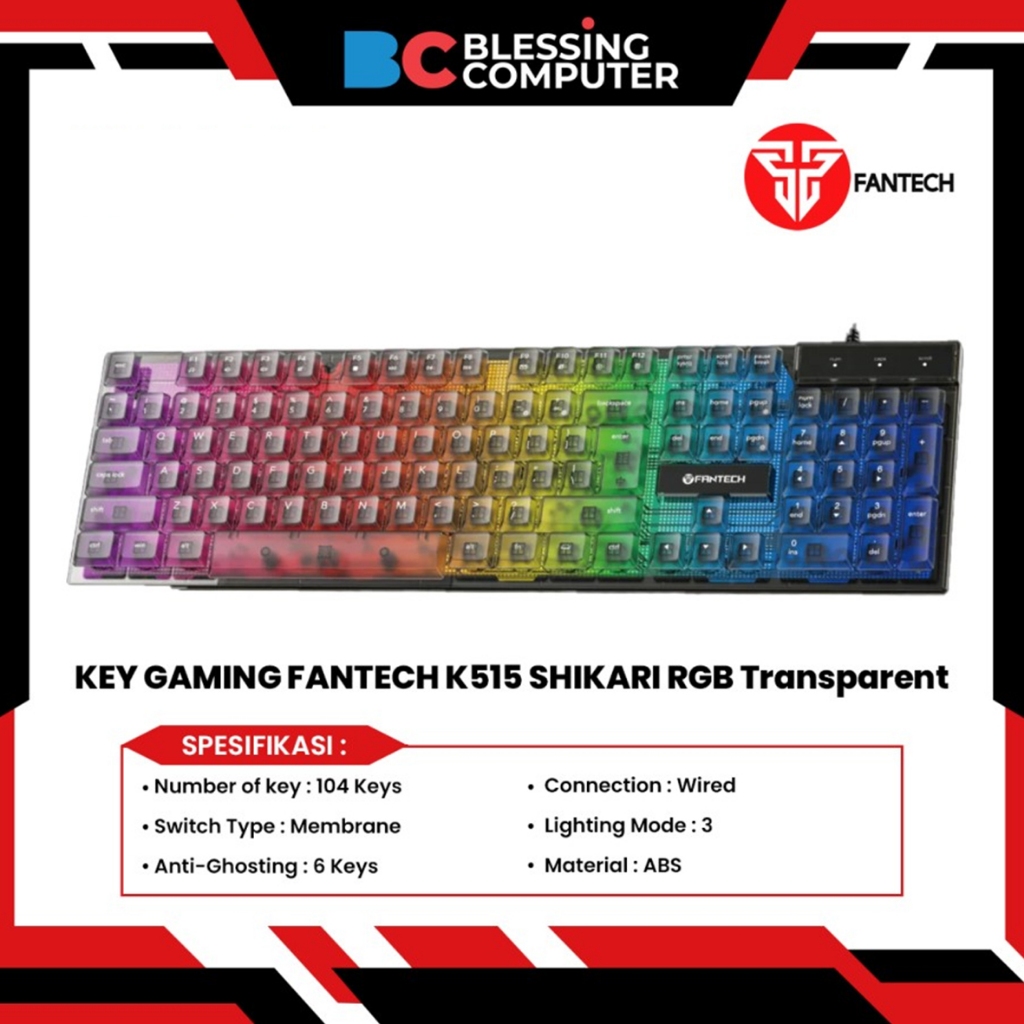Jual KEYBOARD GAMING FANTECH K515 SHIKARI RGB Transparent | Shopee Indonesia