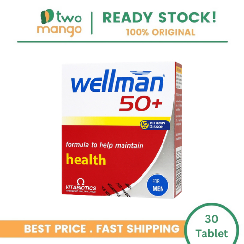 Jual VITABIOTICS WELLMAN 50+ 1 BOX ISI 30 TABLET - MULTIVITAMIN DAN ...