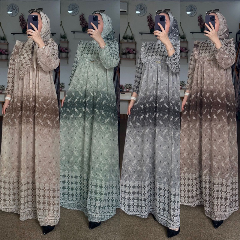 Jual GAMIS GRADASI CERUTY MIX HIJAB ~HAZEL ~BY WHD | Shopee Indonesia