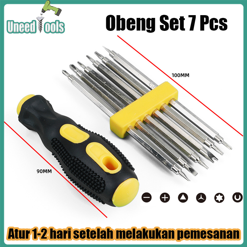 Jual UneedTools Obeng Set 7 Pcs Bolak Balik - 12 Mata Obeng Y/U plum ...
