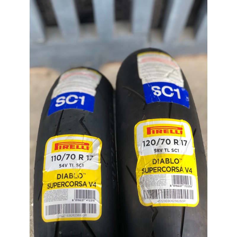 Jual Paket Sepasang Ban Pirelli Diablo Supercorsa SC-V4 110 70 R17 120 70 R17 | Shopee Indonesia