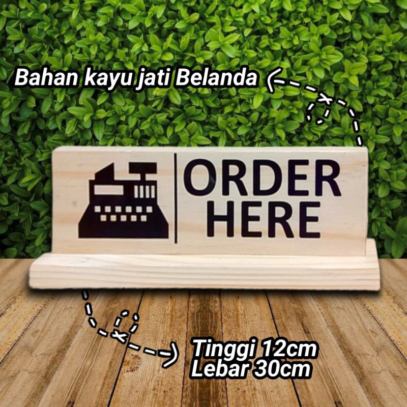 Jual Papan Tanda Meja "Order Here" Sign Board 30x12cm | Shopee Indonesia