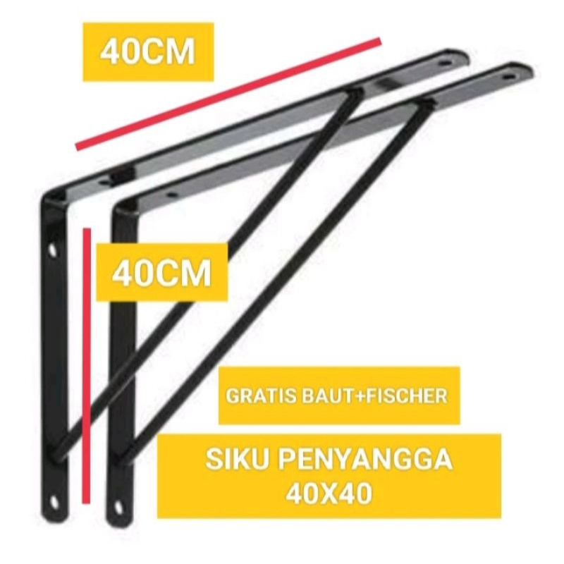 Jual RAK BESI SIKU PENYANGGA AMBALAN TEMPEL DINDING 40X40 | Shopee ...