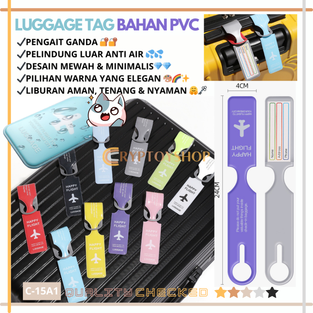 Jual CRYPTOYSHOP GANTUNGAN KOPER SAFETY LUGGAGE TAG LABEL NAMA TAS ANTI ...
