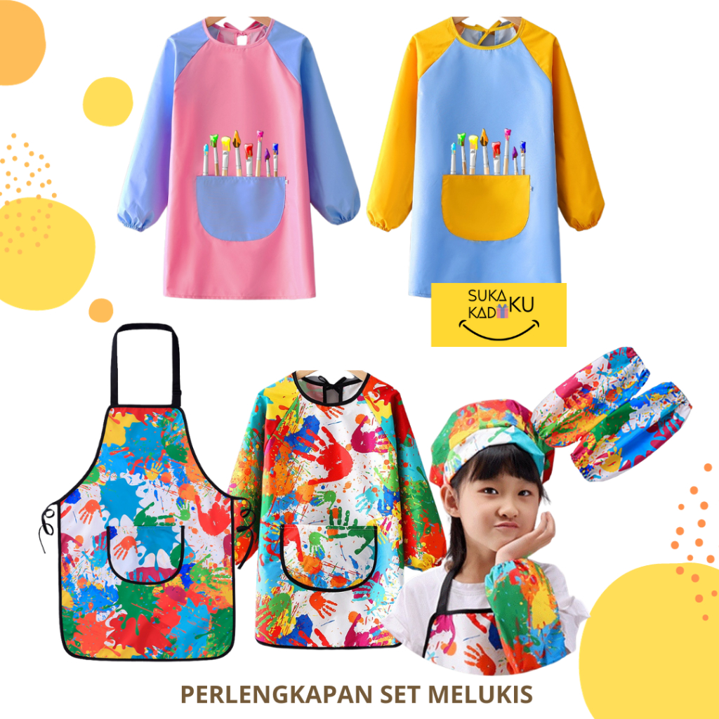 Jual Art Apron / Celemek Anak Import Anti Air / Waterproof Melukis ...
