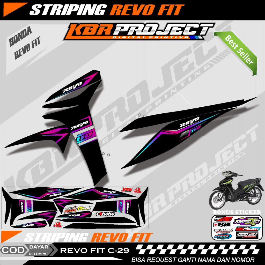 Jual REVO FIT STIKER STRIPING MOTOR KEREN LIS VARIASI REVO FIT STIKER ...