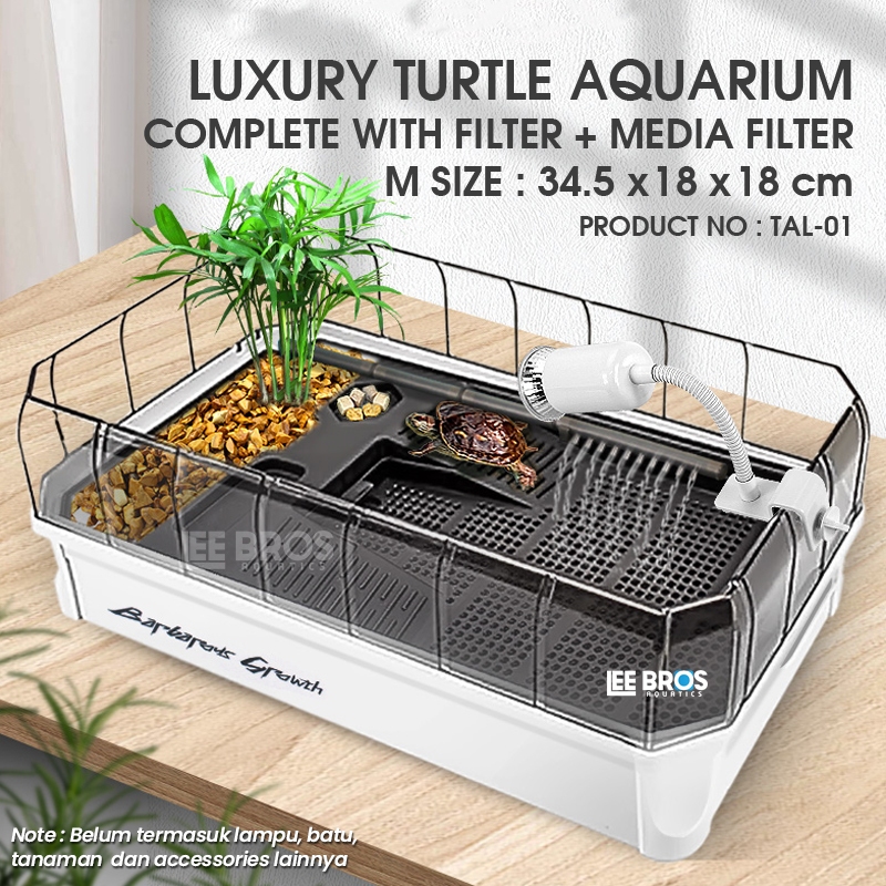 Jual Aquarium Kura Kura dengan Filter M Size / Kandang Kura Kura Luxury TAL-01 | Shopee Indonesia