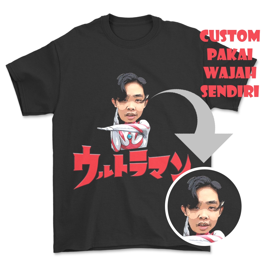 Jual Kaos Viral CUSTOM WAJAH ULTRAMAN Ej Peace Keren KAOS KAGE | Shopee ...