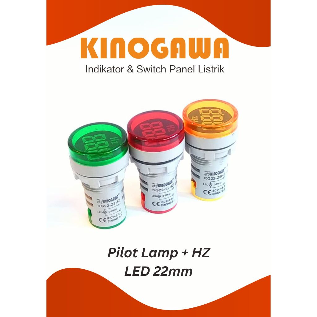 Jual KINOGAWA Pilot Lamp LED HZ Indicator 22mm Bulat Lampu Indikator ...