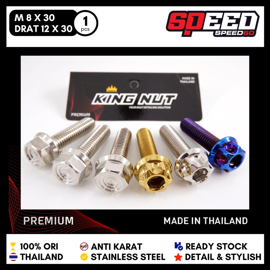 Jual Baut M 8 x 30 Drat 12 x 30 HX Orbit Premium Baut Probolt Thailand ...