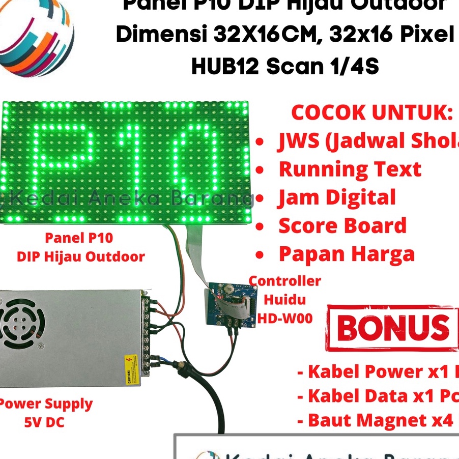 Jual HLWZ9841 Free Ongkir Panel Module Modul LED P10 Running Text DIP ...