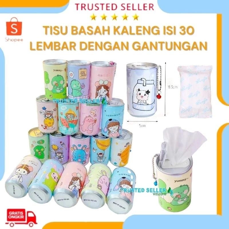 Jual TISSUE TISU BASAH KALENG SACHET ISI 30 LEMBAR MOTIF/KARAKTER ...
