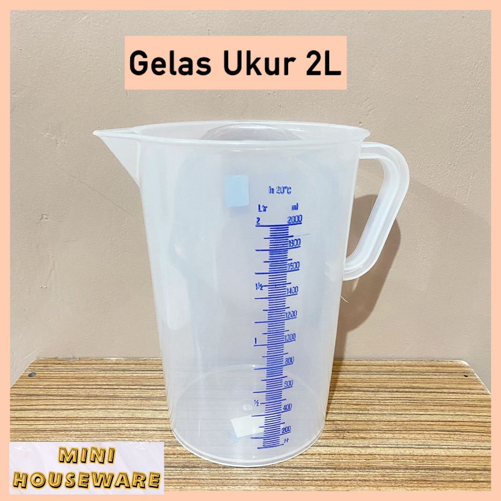Jual Gelas Ukur 2000ml / Gelas Ukur 2 L / Gelas Takaran Plastik 2L / Green Leaf 1832 | Shopee ...