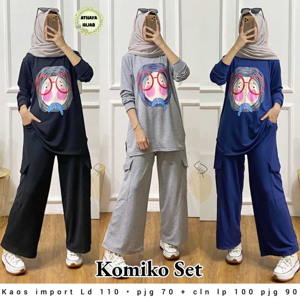 Jual SETCEL KULOT CARGO VIRAL // KOMIKO SET BY ATHAYA // SETALAN BAJU ...