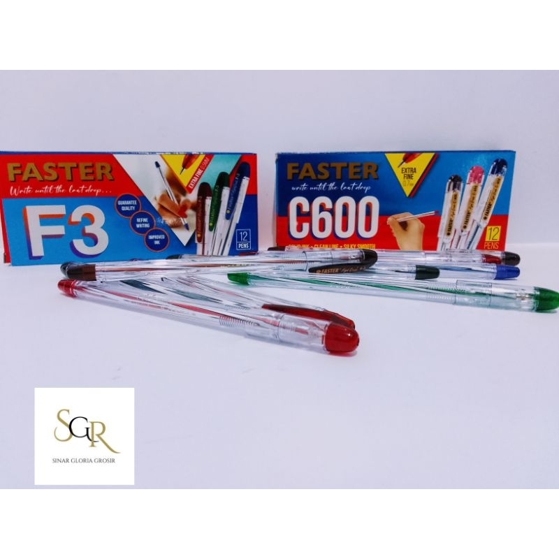 Jual PEN FASTER C600/ F3 (12BIJI) | Shopee Indonesia
