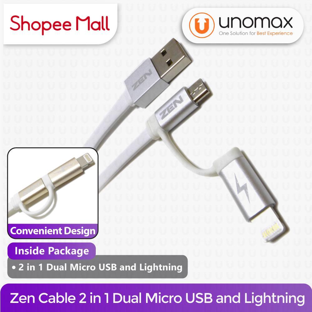 Jual Zen Cable 2 in 1 Dual Micro USB and Lightning (Random Color ...
