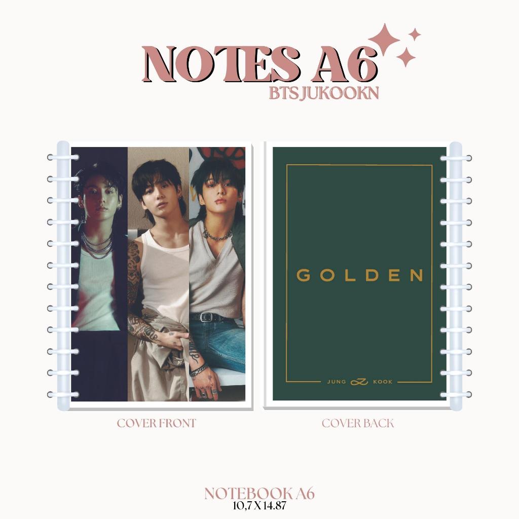 Jual A6 NOTES BTS GOLDEN (ISI 40 HVS + COVER LAMINASI 2 SISI) BUKU NOTE ...
