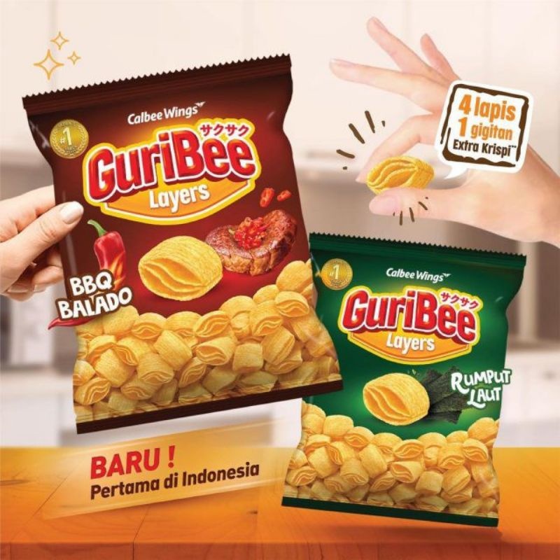 Jual GuriBee Layers Snack 65gr | Shopee Indonesia