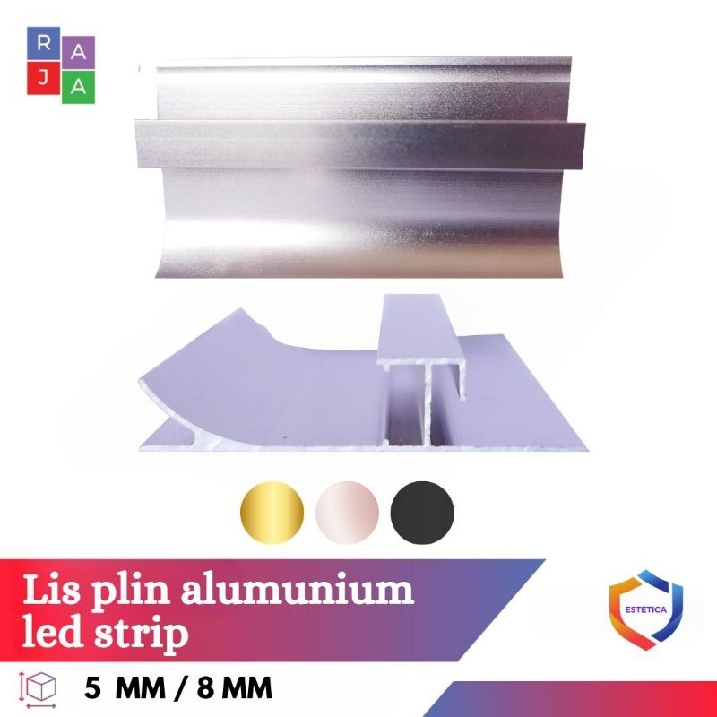 Jual Lis Plin / Plint Aluminium LED Strip Tebal 5 mm dan 8 mm Untuk ...