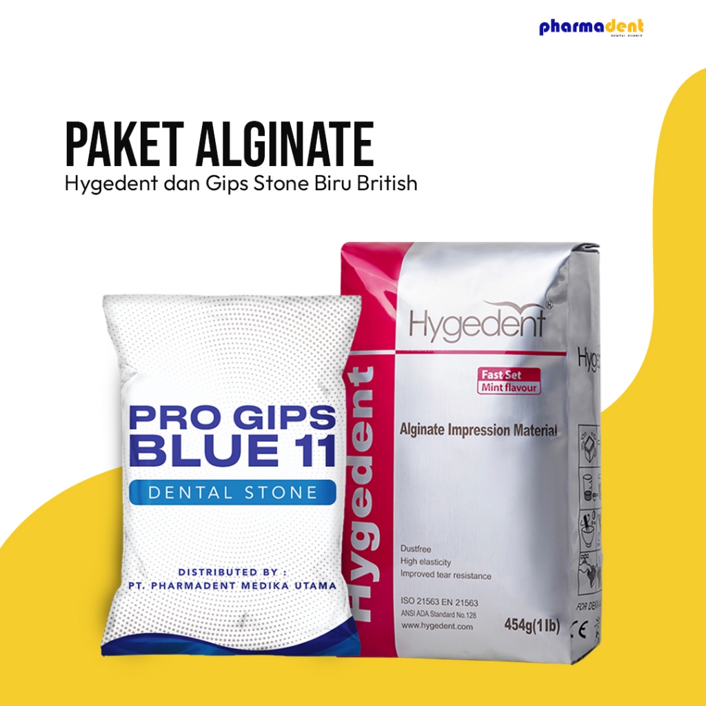 Jual Paket Alginate Hygedent & Stone Biru British 11 Free Pack Dus ...