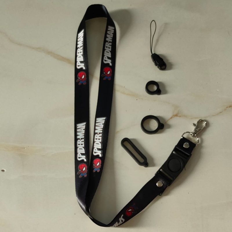 Jual TALI LANYARD SPIDERMAN / LANYARD HITAM Premium lanyard the amazing ...