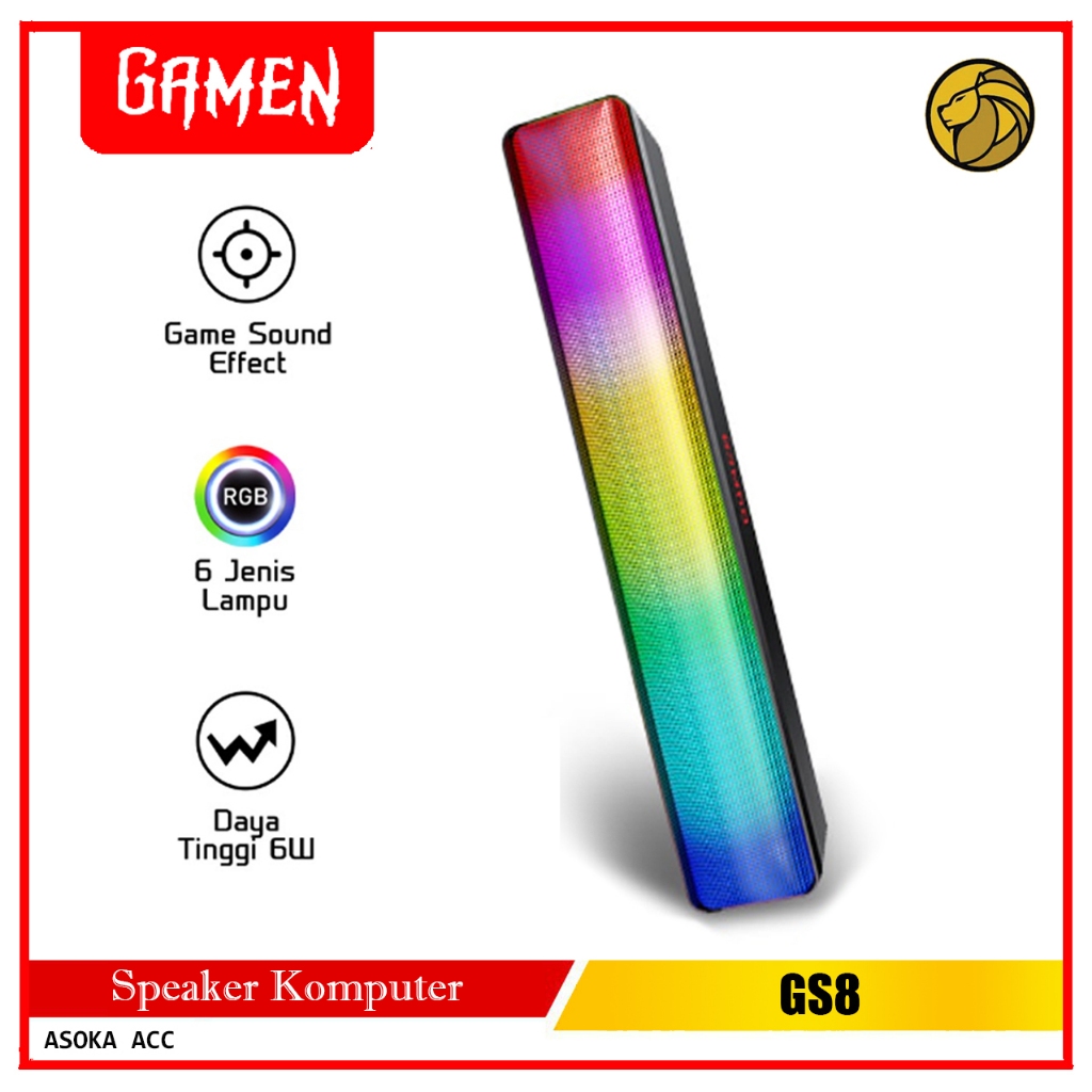 Jual Speaker Komputer Soundbar Gamen GS8 Gaming Multimedia RGB Lights ...