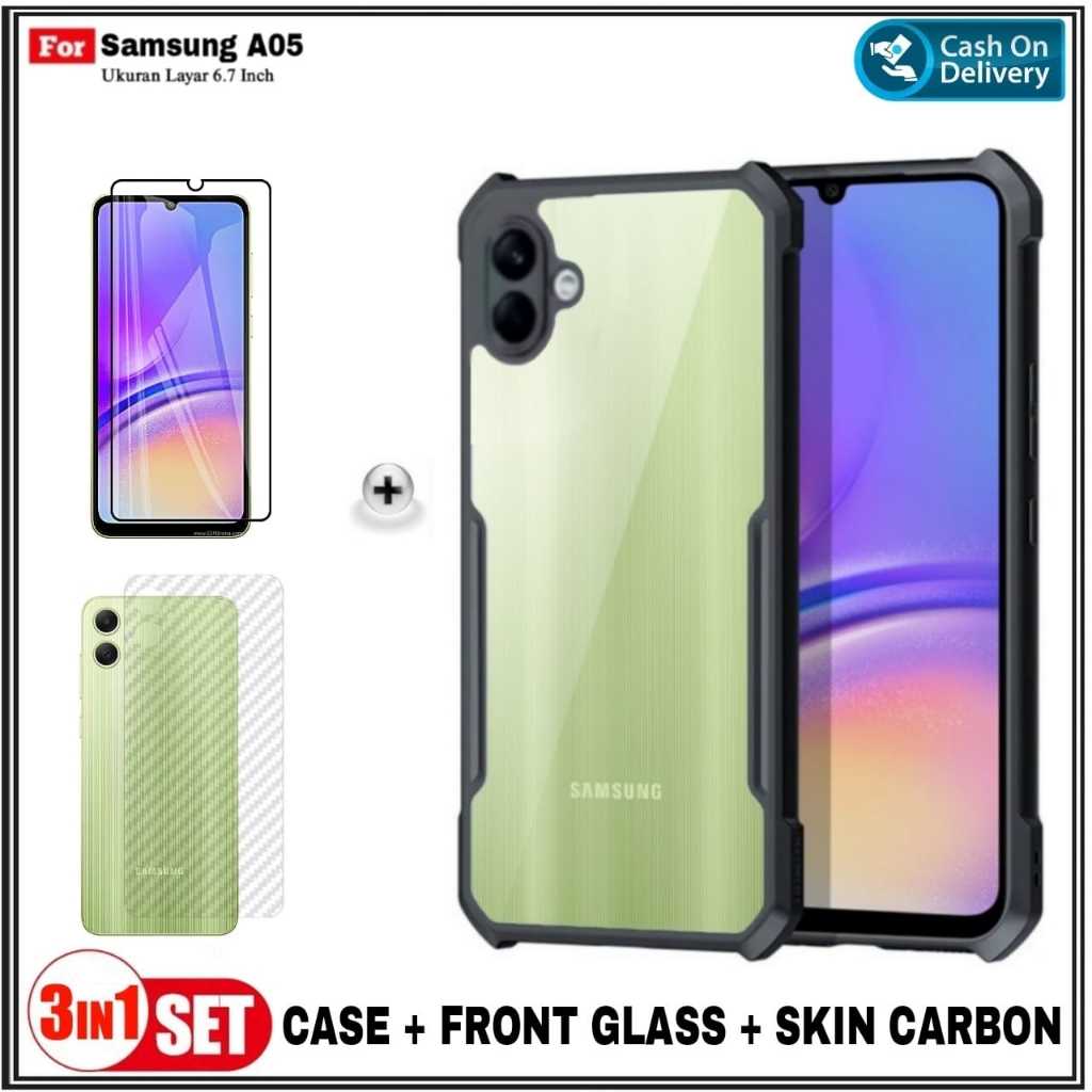 Jual PAKET 3IN1 Case Samsung A05 A05S M54 5G S23 FE 5G Hard Casing ...