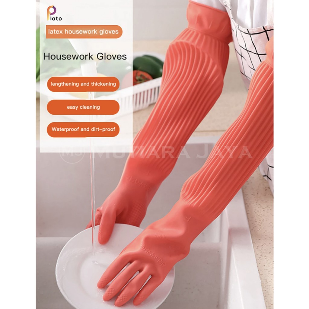 Jual Sarung Tangan Karet Latex panjang bintik air | Shopee Indonesia