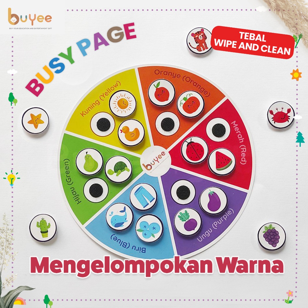 Jual BUYEE GIFT - Busy Page Mengelompokan Warna Papan Lingkaran ...