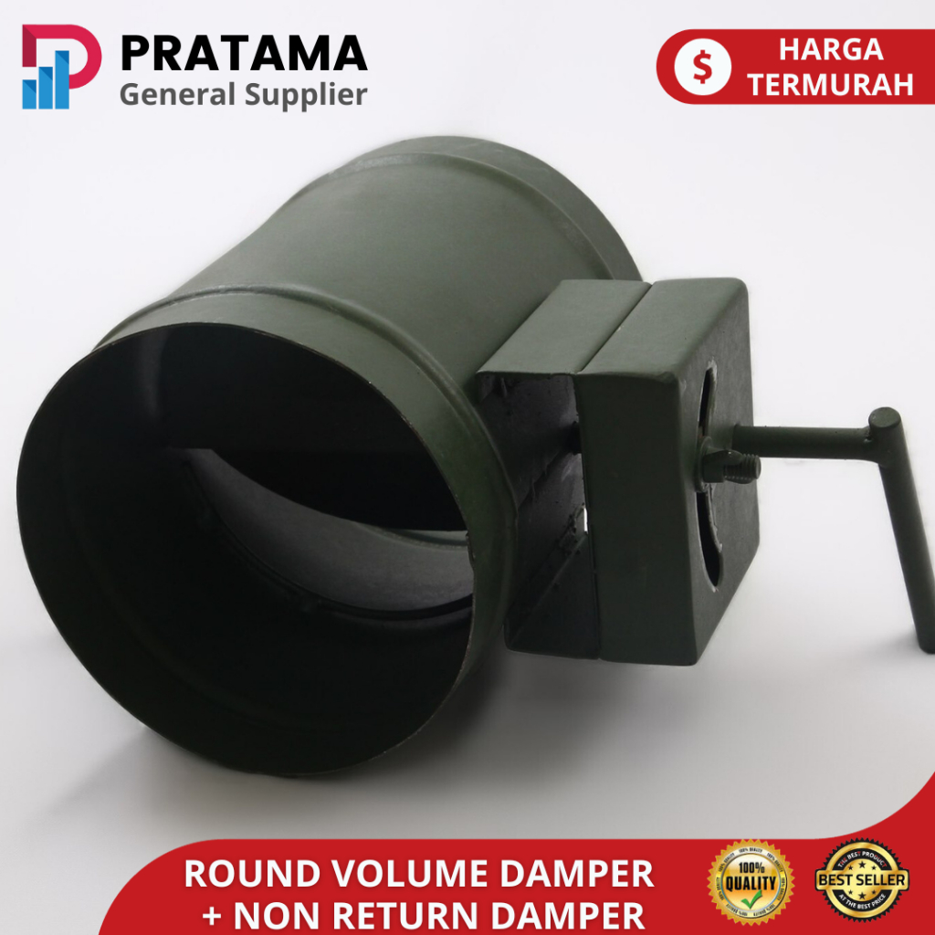Jual ROUND VOLUME DAMPER + NON RETURN DAMPER MANUAL 8" - DAMPER ANGIN ...