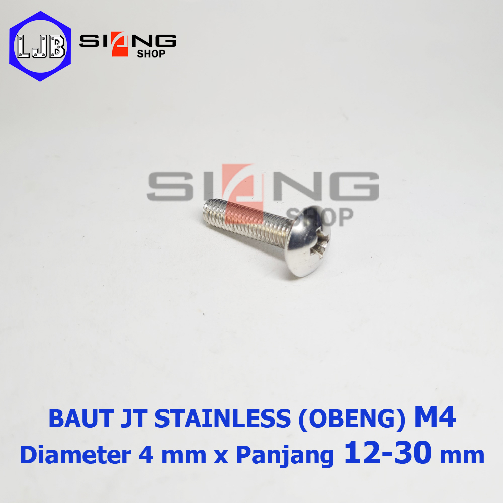 Jual Baut JT Stainless M4 panjang 8 sd 30mm | Shopee Indonesia