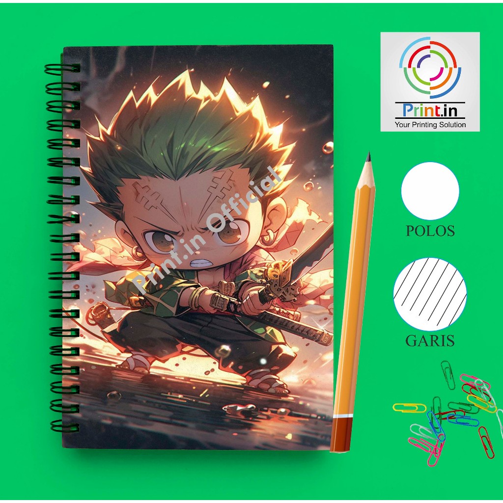 Jual Notebook Spiral Cute Baby Zoro One Piece A5 GARIS/POLOS | Shopee ...