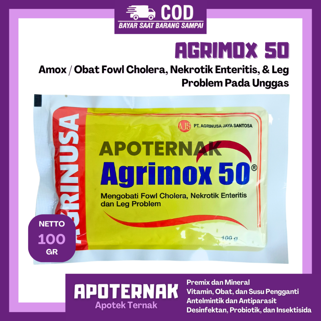 Jual AGRIMOX 50 100 Gram | Obat Ayam Flowl Cholera Nekrotik Enteritis ...