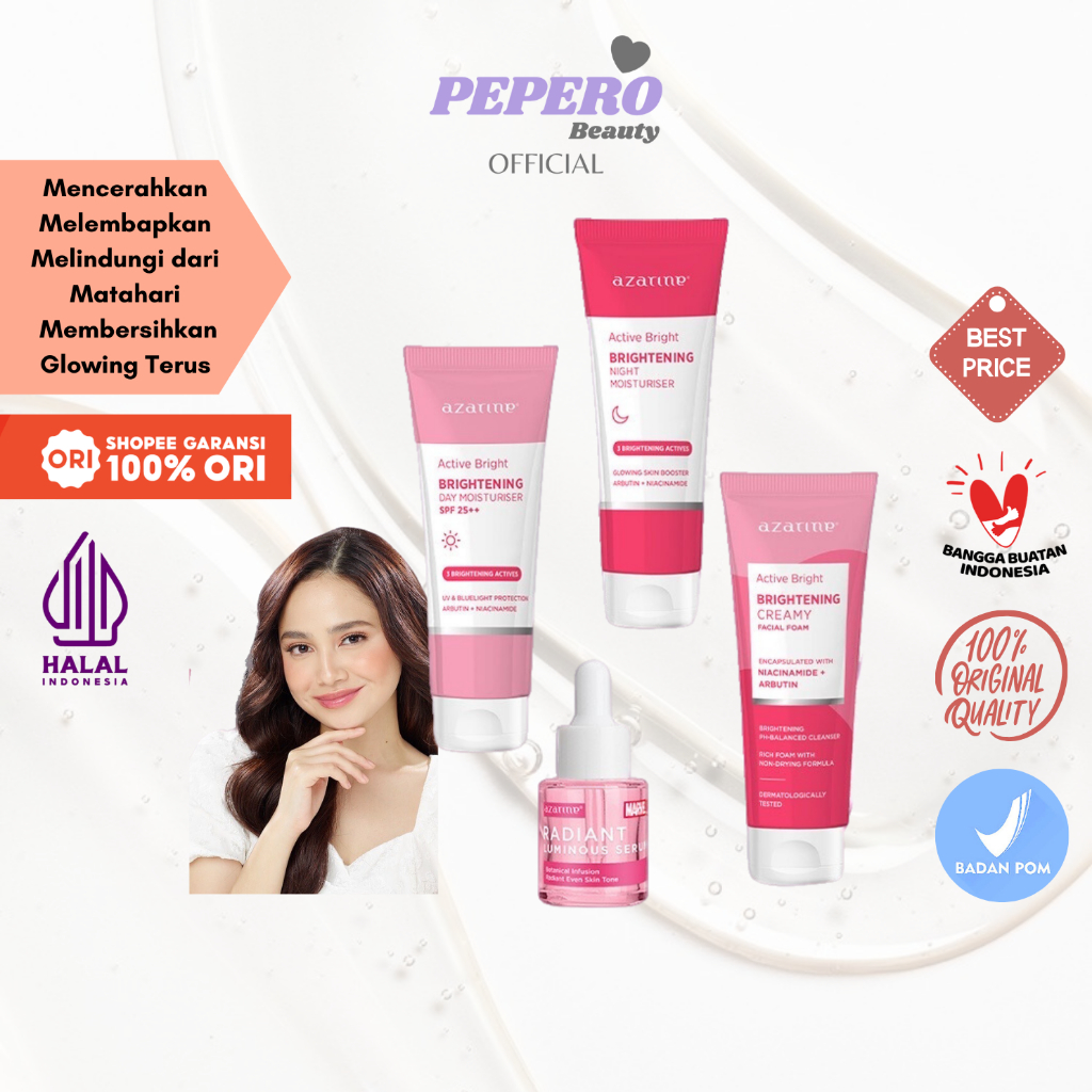 Jual AZARINE Active Bright Brightening - Day | Night Moisturizer ...