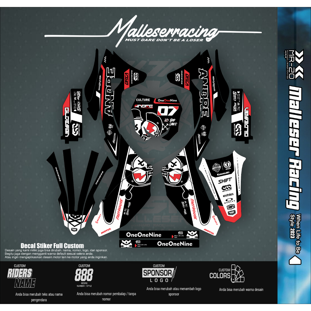 Jual DECAL STICKER MOTOR KAWASAKI KLX DTRACKER/KLX BF/KLX GORDON/KLX ...
