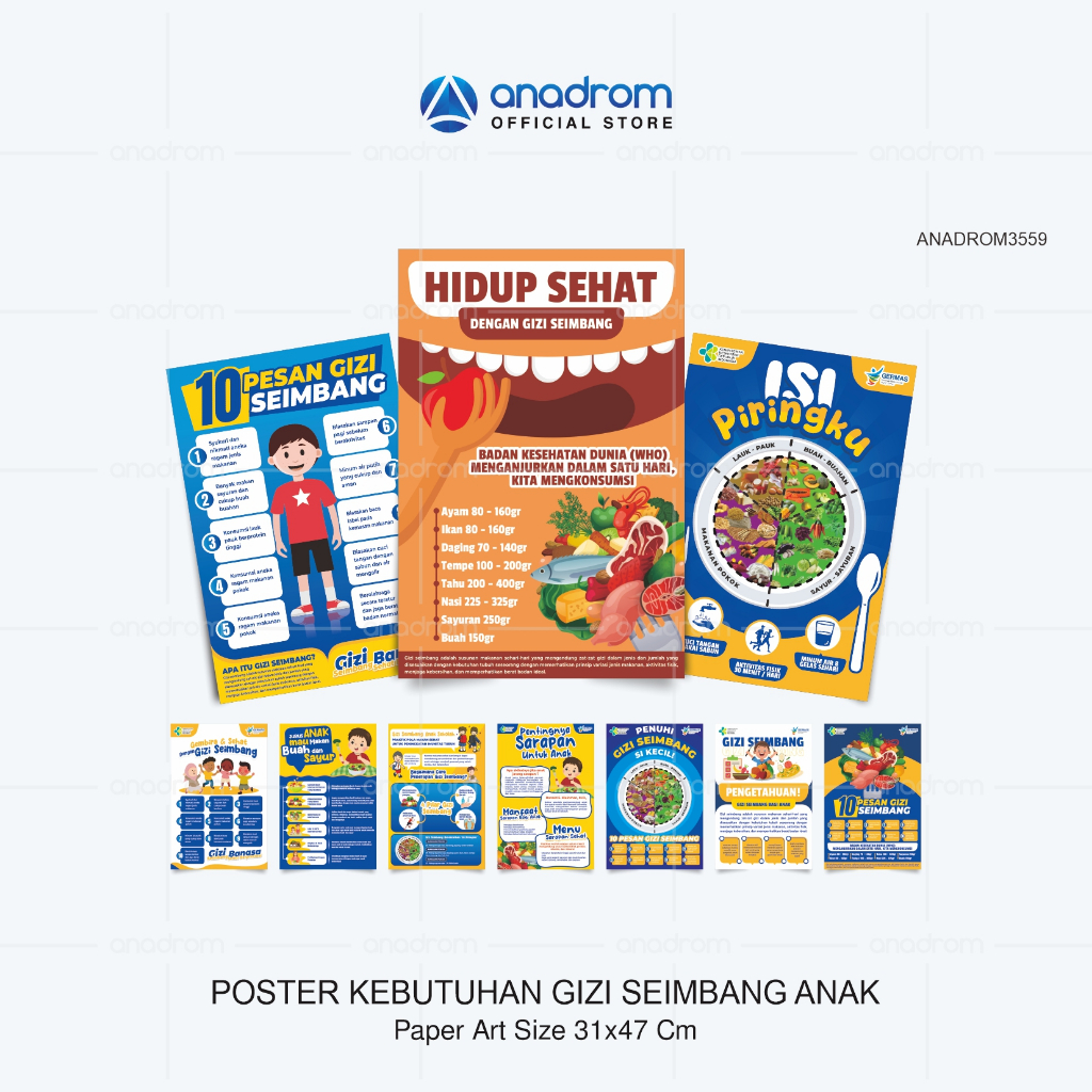 Jual Poster Promkes Gizi Seimbang | Poster Promkes Hidup Sehat Gizi ...
