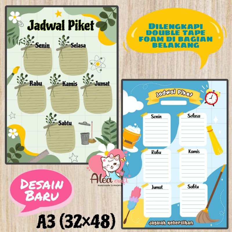 Jual Hiasan dinding jadwal piket kelas | Shopee Indonesia