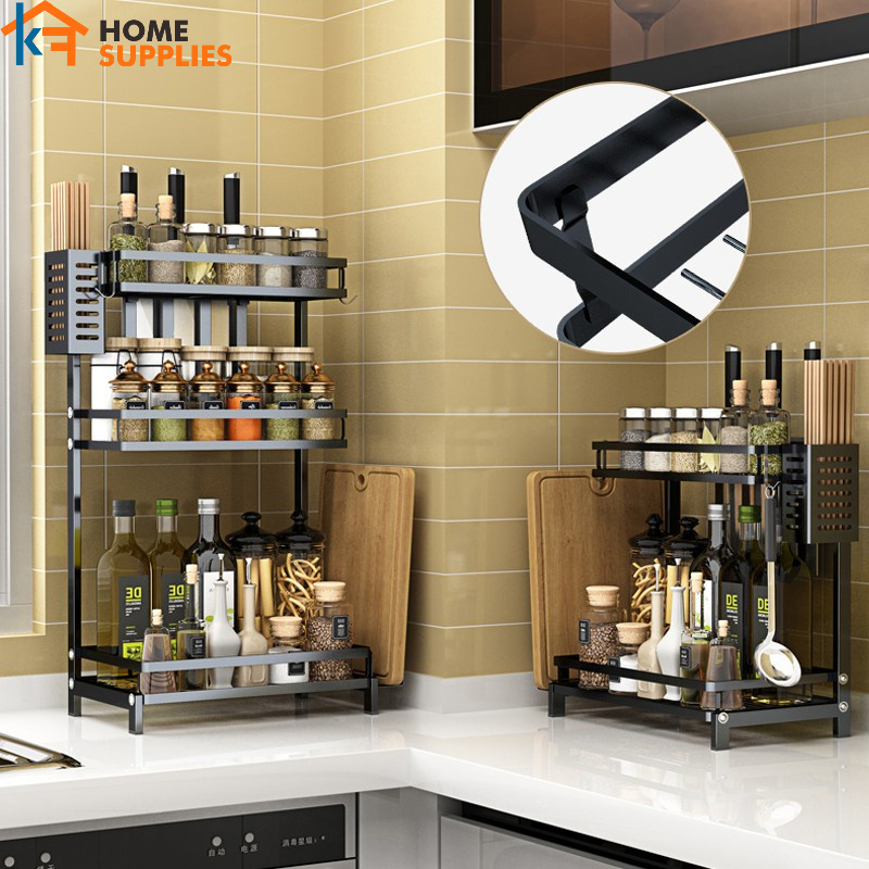 Jual KF Rak Bumbu Dapur Tempat Penyimpanan Bumbu Rak Botol Rempah ...