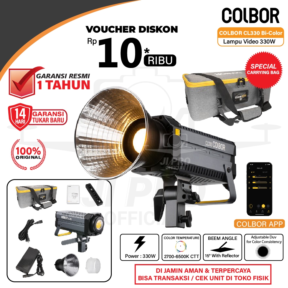 Jual COLBOR CL330 Bi-Color COB LED Lampu Video Light 330W CL-330Bi ...